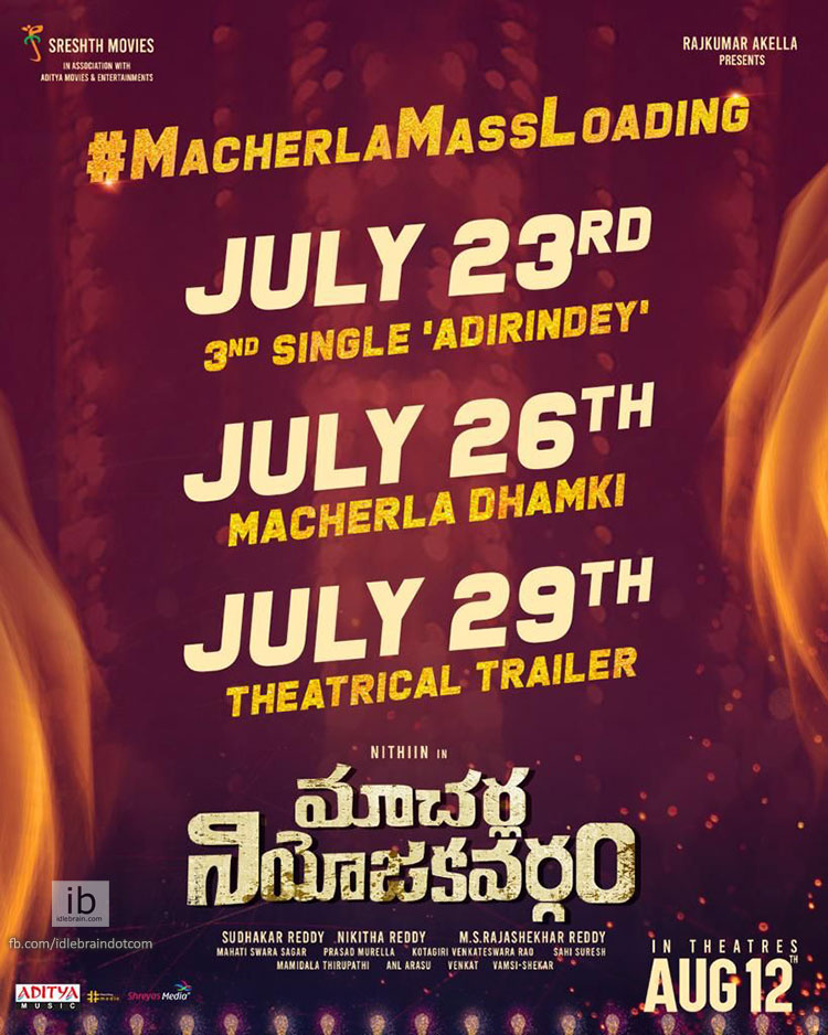 Macherla Niyojaka Vargam theatrical trailer on 29 July - idlebrain.com