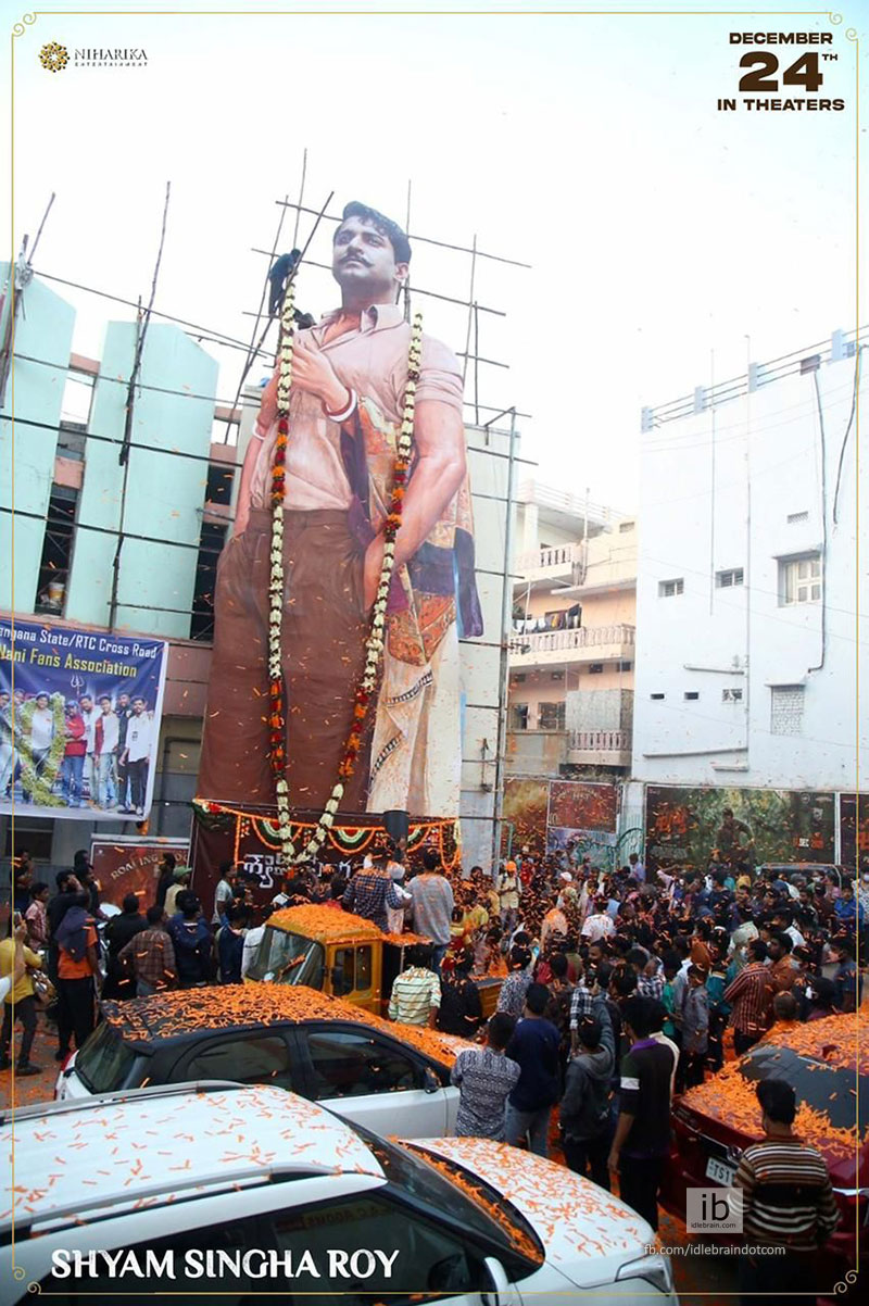 Nani’s 63 Feet Cutout Of Shyam Singha Roy At Devi Theatre In RTC X ...