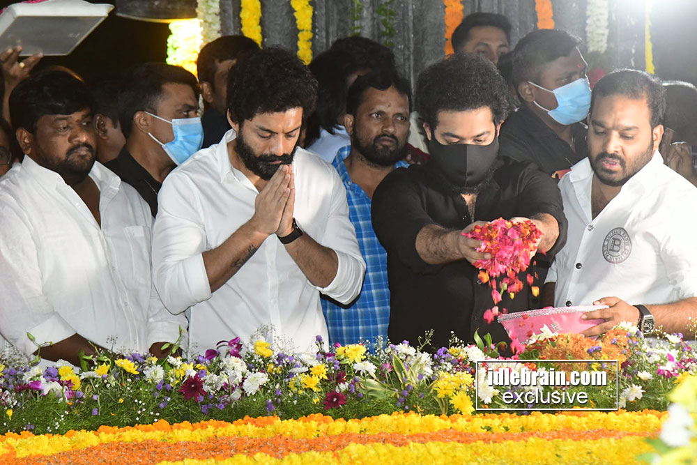 Jr NTR and Kalyanram at NTR Ghat on NTR’s 100th birth anniversary - Telugu cinema